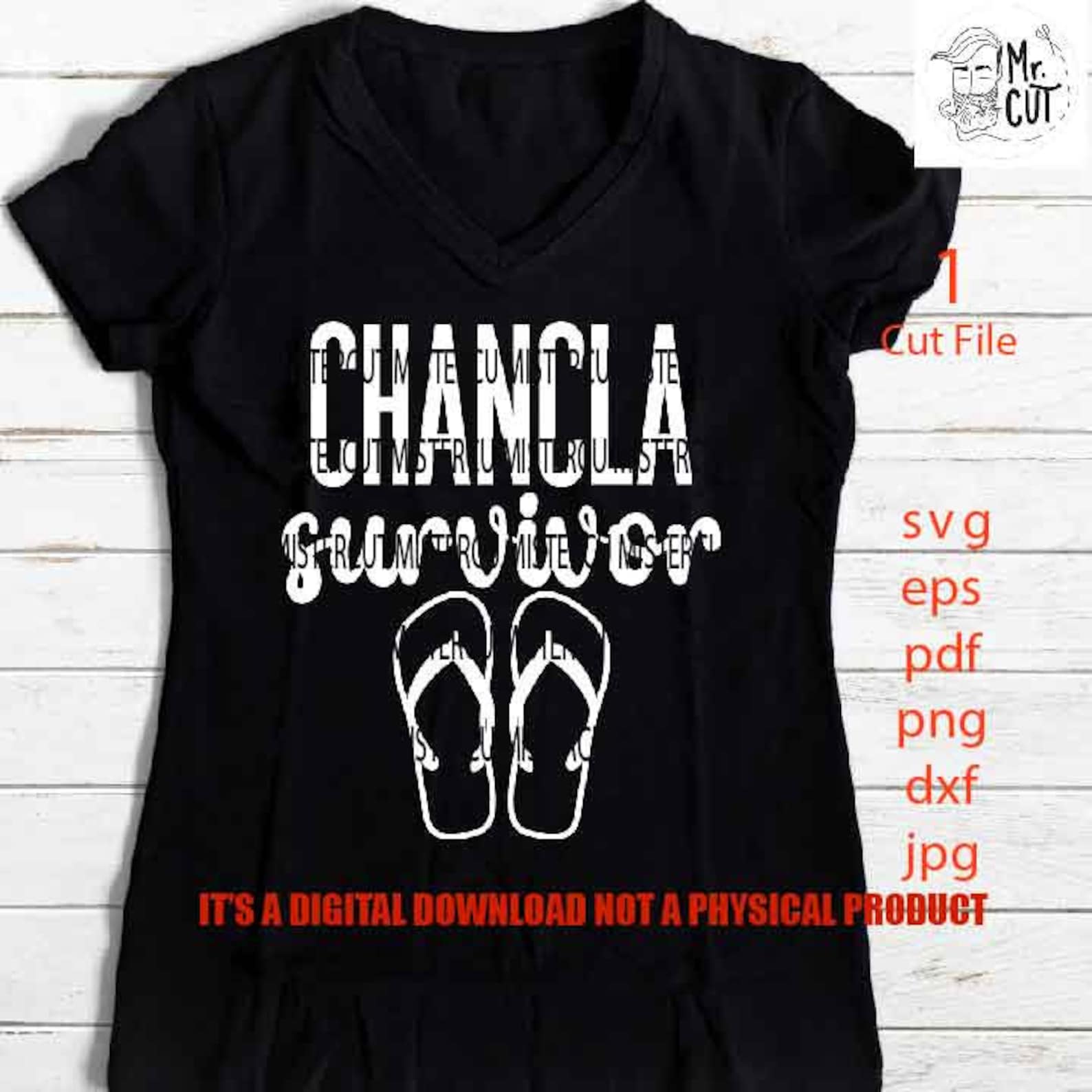 CHANCLA Survivor Cut File Funny Summer Svg DXF Eps Jpg & - Etsy