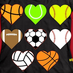 Sports Heart, Sport Heart Svg, Football Heart, Soccer Heart, Baseball ...