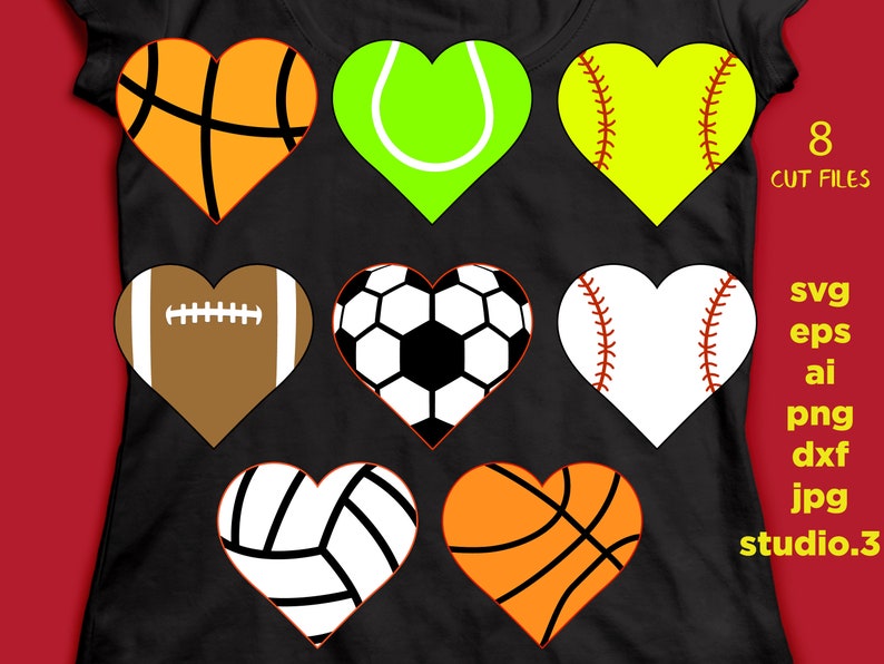 Sports Heart Sport Heart Svg Football Heart Soccer Heart - Etsy