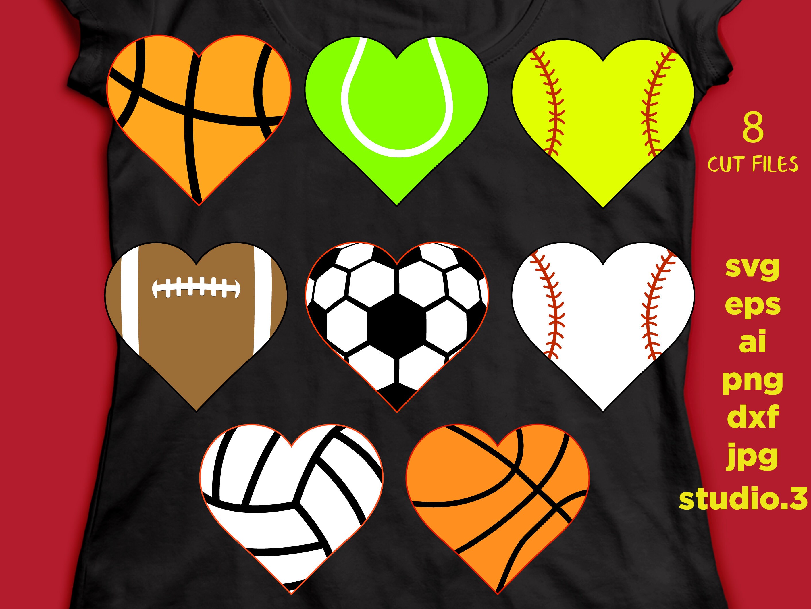 Sports Heart Sport Heart Svg Football Heart Soccer Heart | Etsy