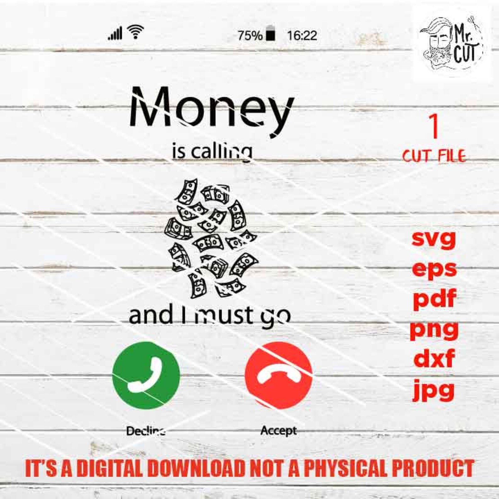 Money is calling I must go funny shirt vector design | Etsy