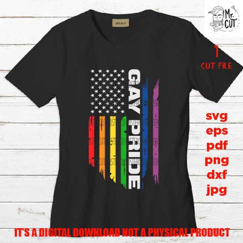 USA Flag Svg Gay Pride Flag Shirt Vector Design Sign Gay - Etsy