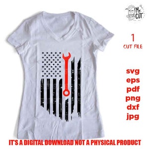 USA Flag WITH Wrench Svg, Dxf, Cut File, Vector Design Wrench, Monkey ...