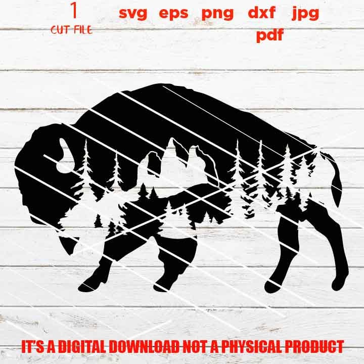Mountain Bison SVG PNG High Resolution Dxf Vector Design - Etsy Canada