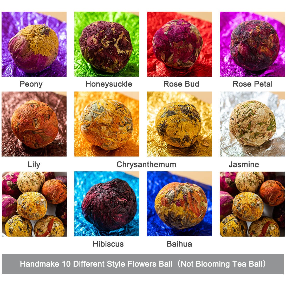Natural Flowering Tea Balls Variety Pack Gift Set 10 Special - Etsy UK