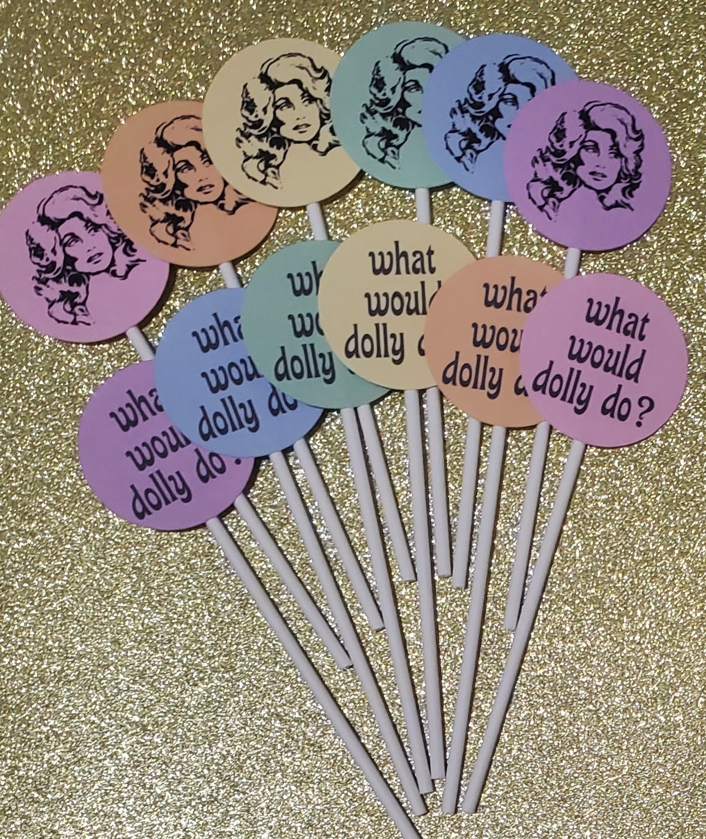 Dolly Parton Cupcake Toppers What Would Dolly Do - Etsy