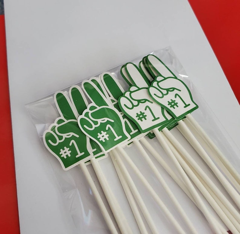 Foam Finger Inspired Cupcake Toppers or Drink Stirrers - Etsy