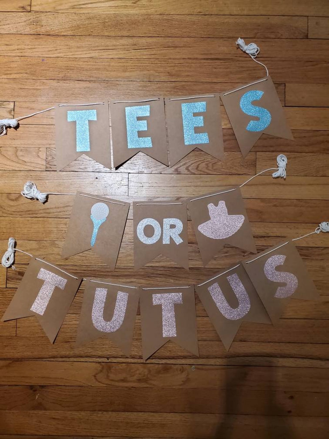 Tees or Tutus Gender Reveal Banner - Etsy