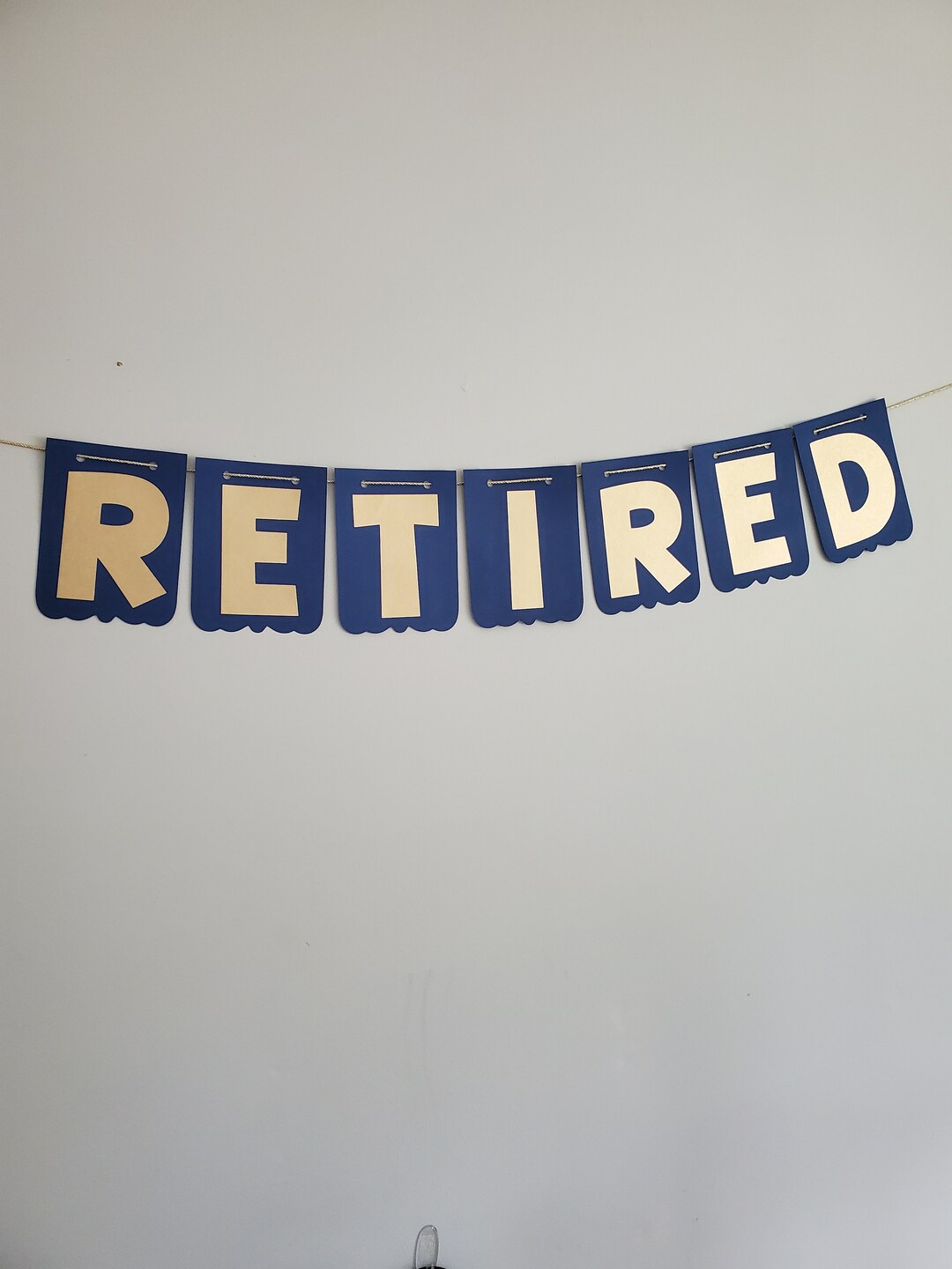 Retired Banner - Gold and Blue - Etsy