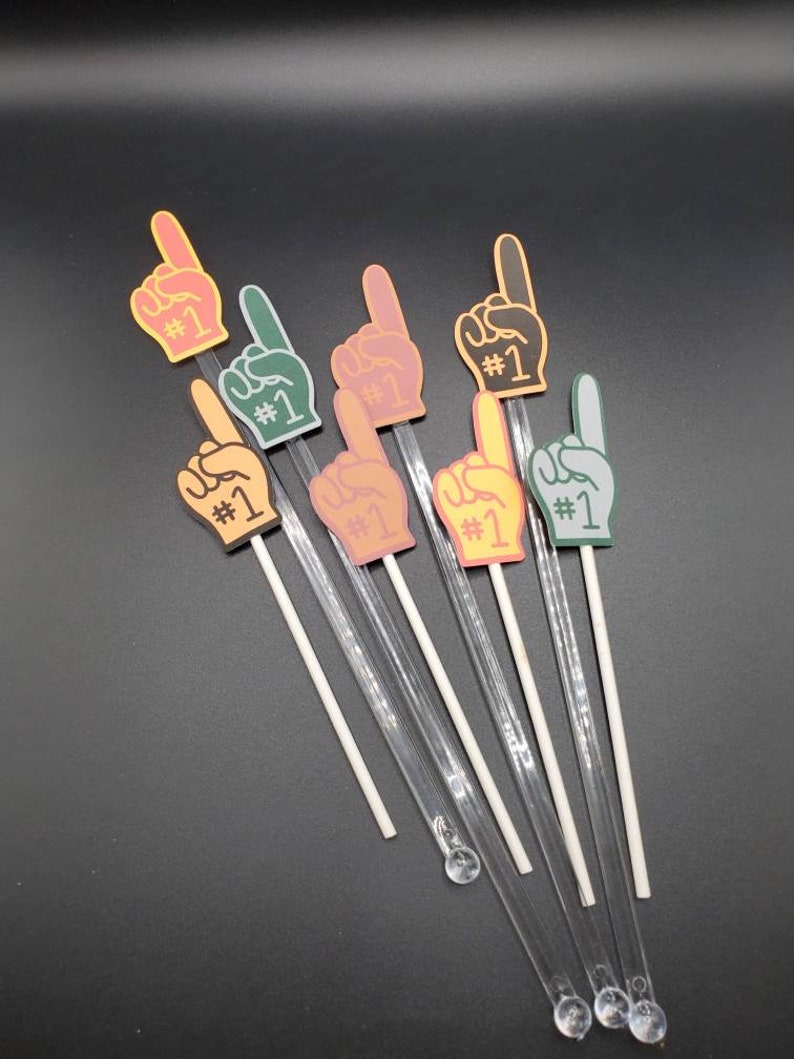 Foam Finger Inspired Cupcake Toppers or Drink Stirrers - Etsy