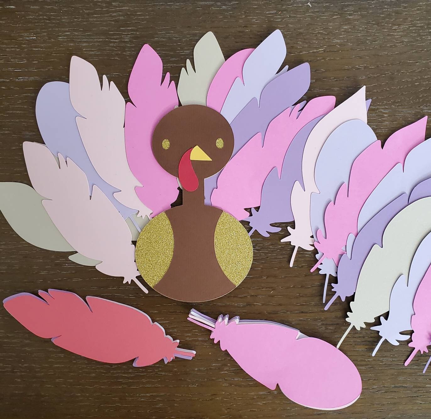 Thankful Turkey With 24 Feathers - Etsy