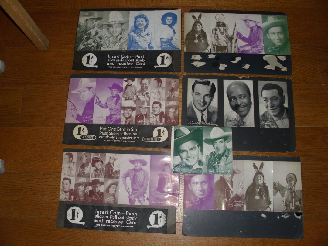 Old Collectible Arcade Cards Displayed on Cardboard 1950s-1960s - Etsy