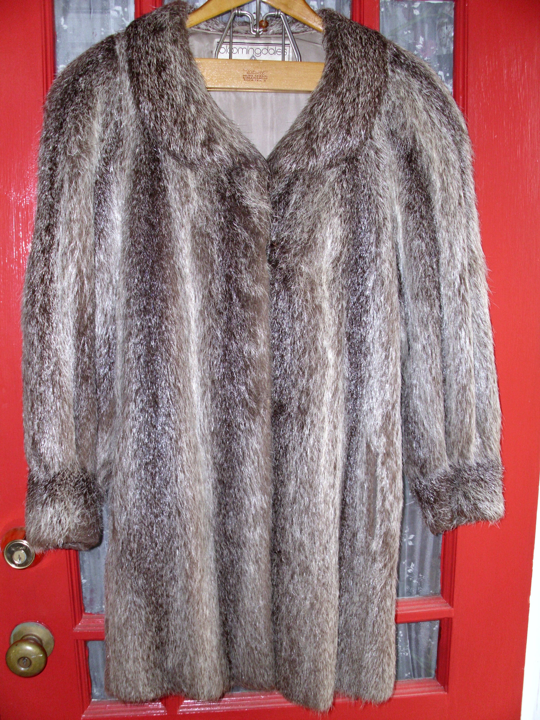 Nutria Fur Coat Women Shades of Dark and Light Brown Small - Etsy