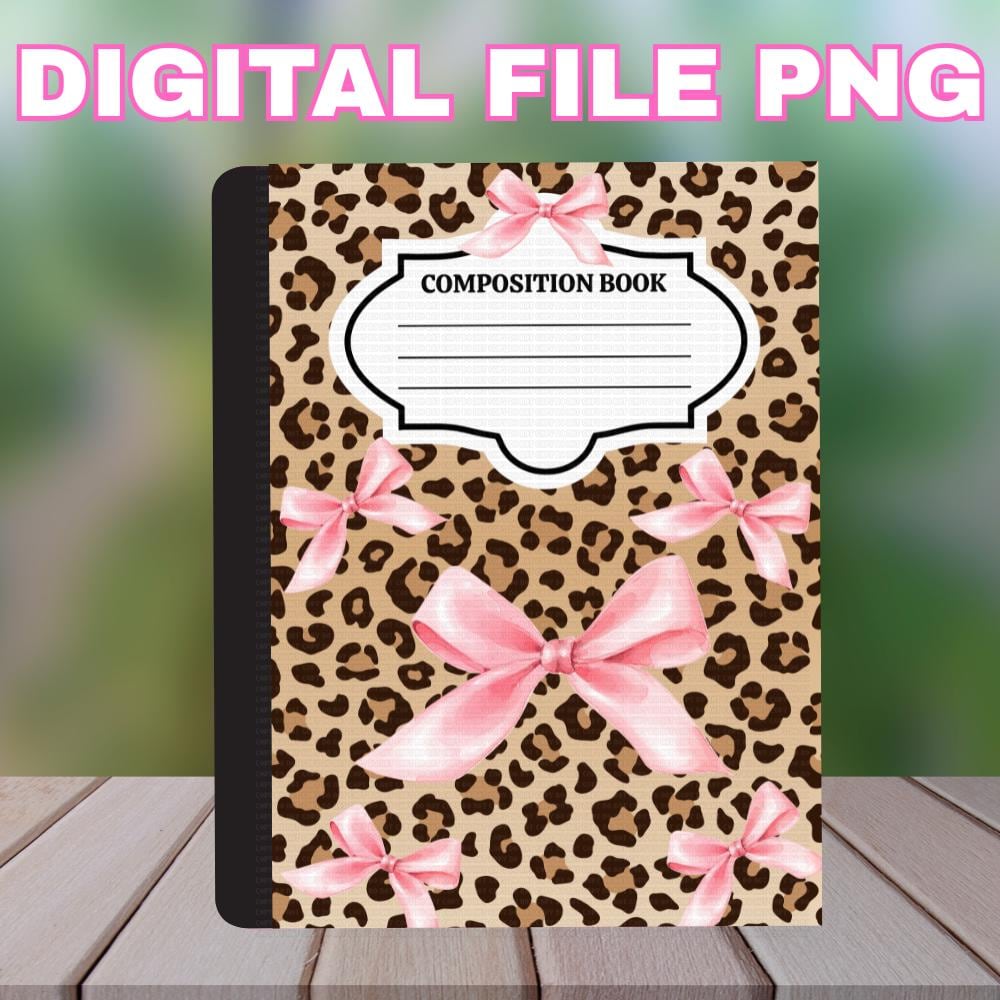 DIGITAL File-notebook Cover PNG- Back to School-coquette Leopard ...