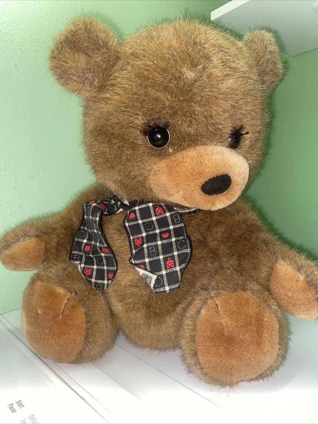 VINTAGE Russ “ICICLE” Brown Teddy Bear Plush Lashes Large Super Clean ...