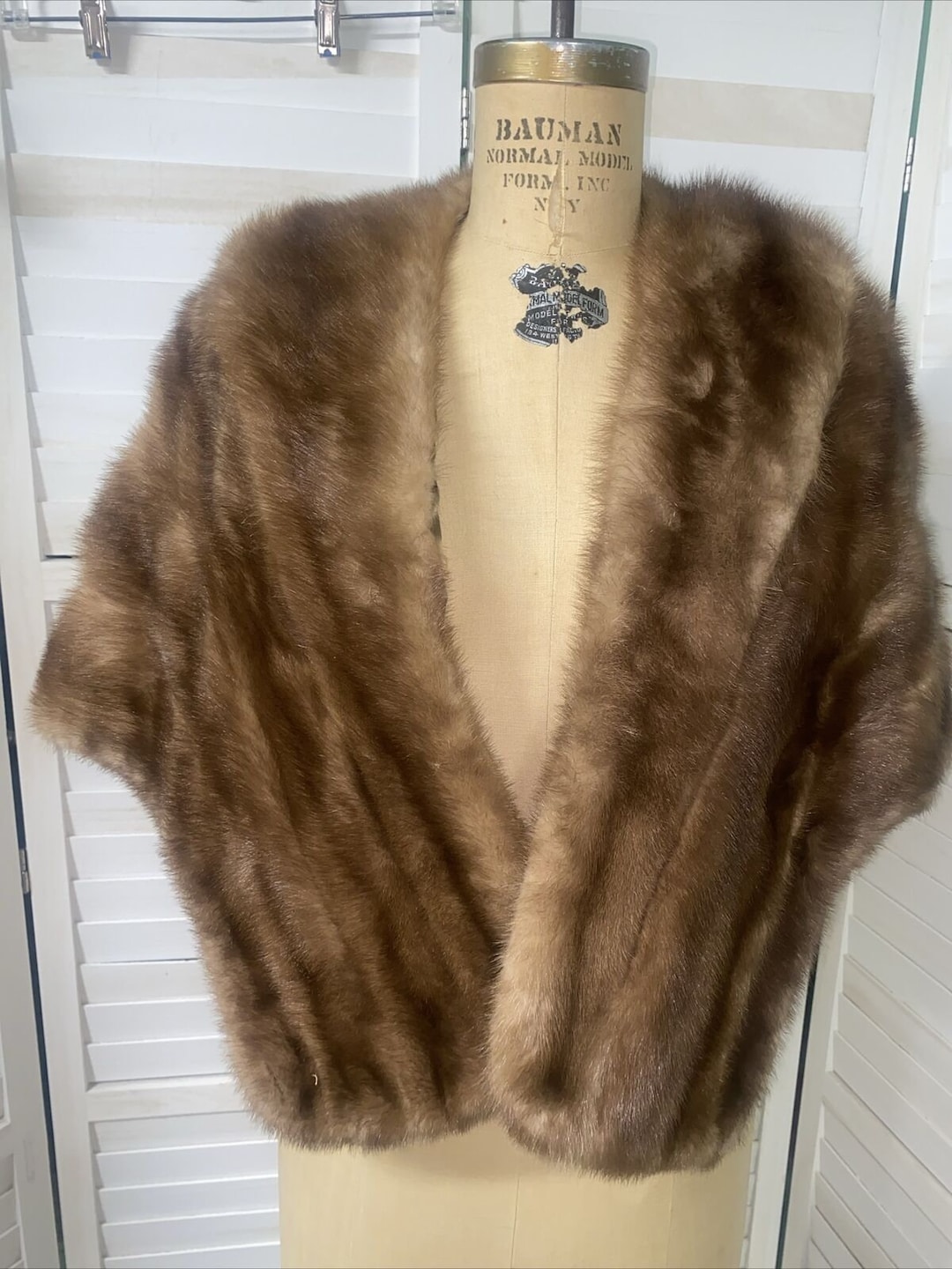 Vintage Brown Mink Fur Stole Shawl Cape One Size Petersen-harned-von ...