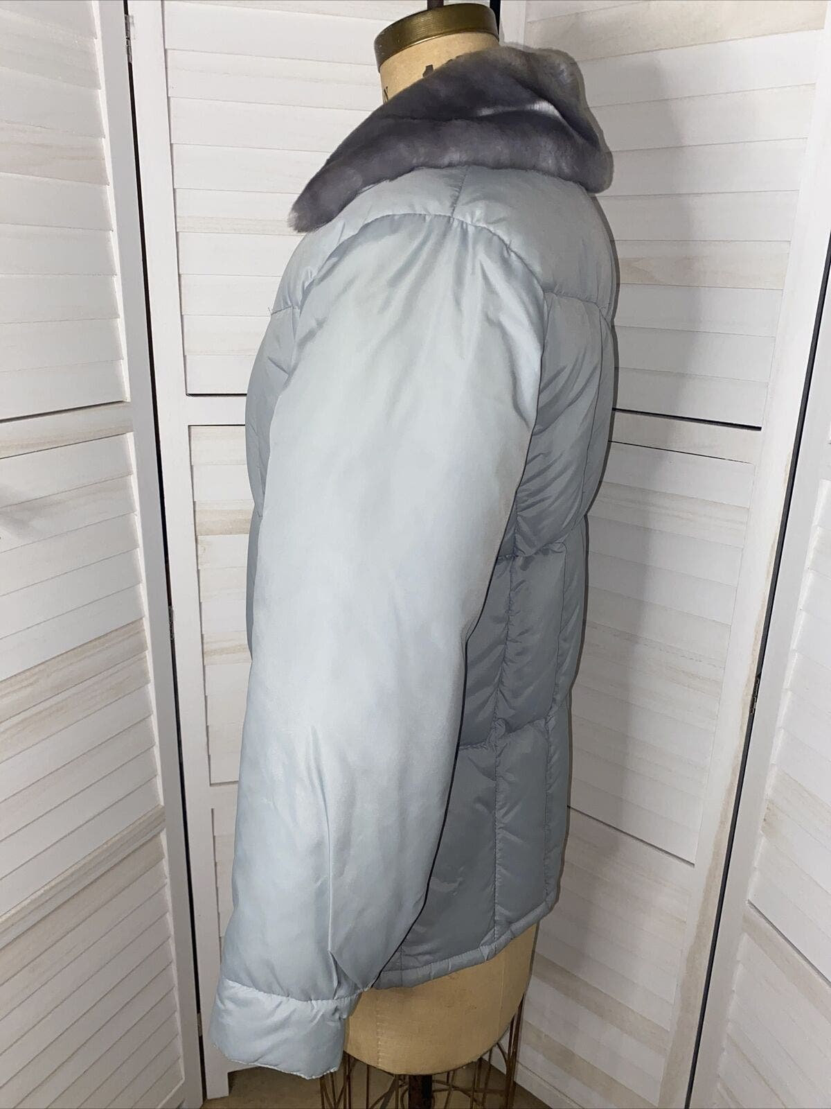 70s VTG Quilted Down Filled tempco Fur Collar Winter Jacket S/M Made in ...