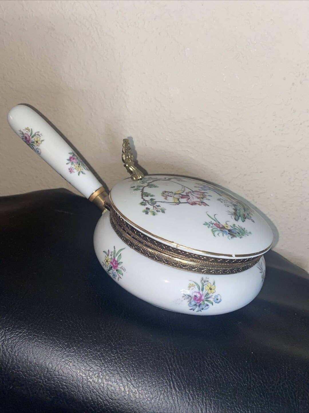 Vtg Andrea by Sadek Porcelain Silent Butler Pot/pan Hinged Lid Japan - Etsy