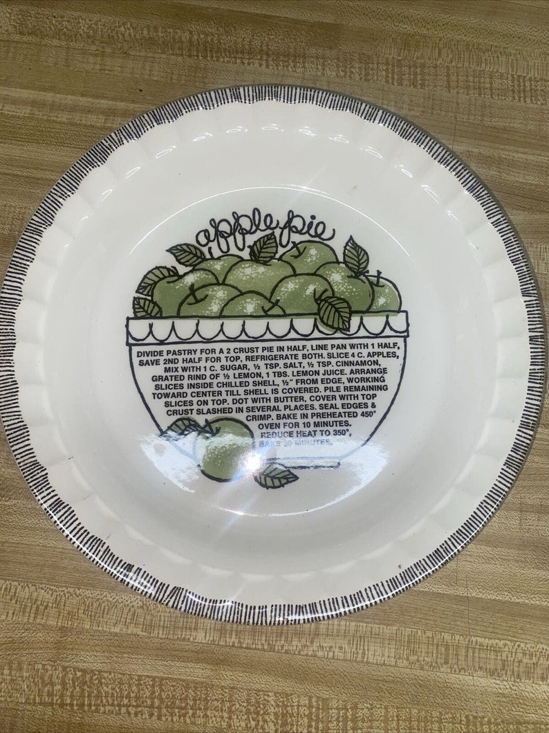 Vintage Apple Pie Pan Plate / Dish With Recipe, Royal China by ...