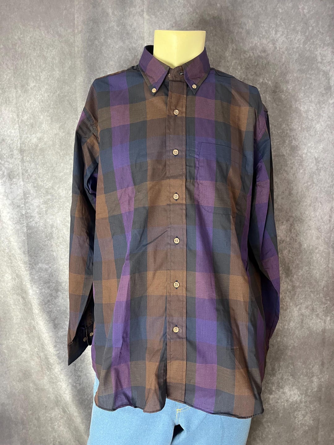 Men's Vintage nor Easter Plaid Button Down Shirt Size Large - Choose ...