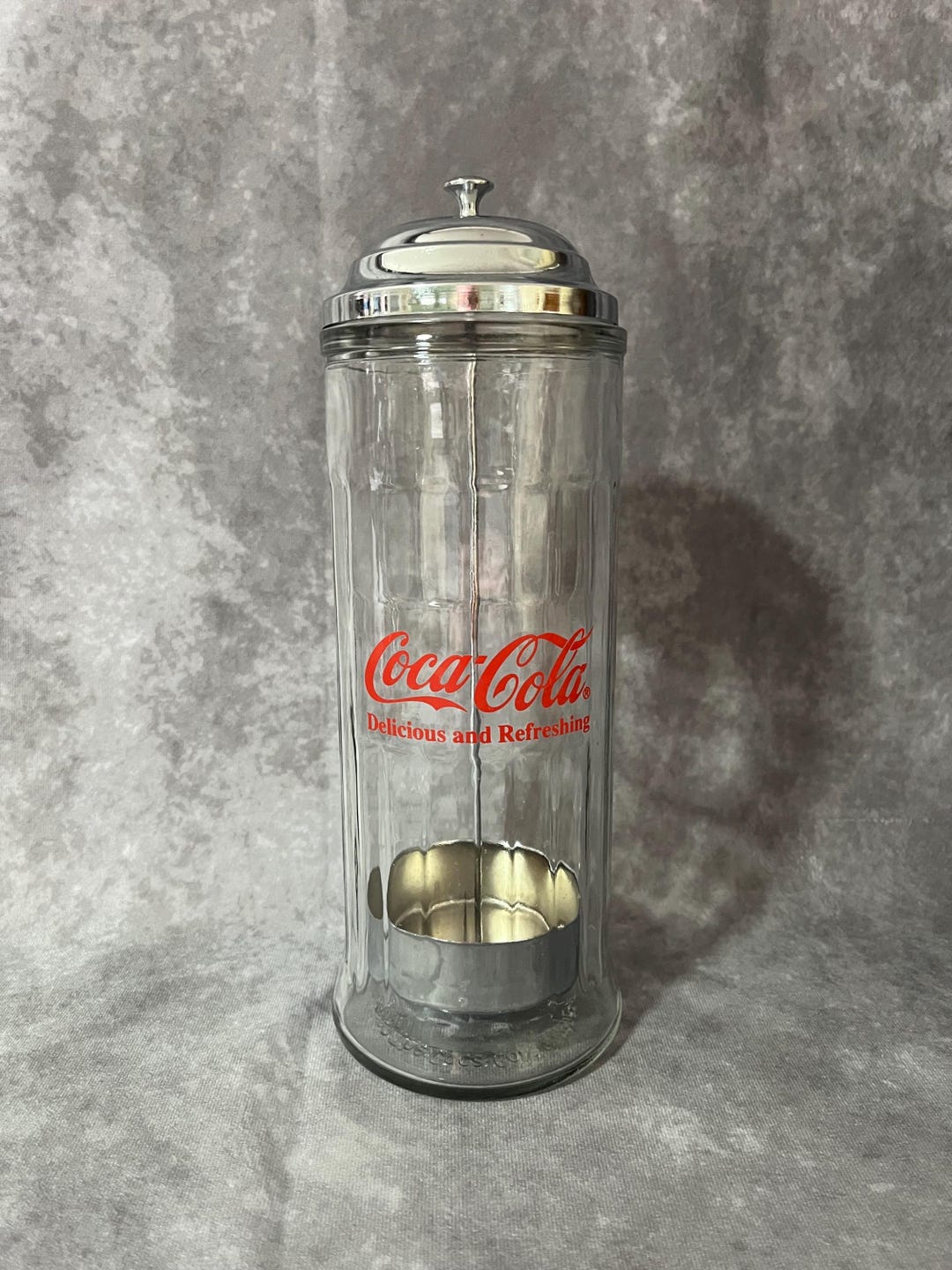 1990s Coca-cola Glass Straw Dispenser - Etsy