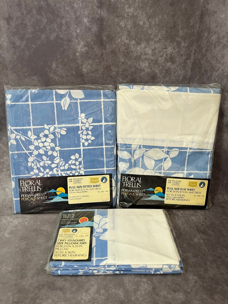 Deadstock 1970s Full Size Sheet Set of 4 - Etsy