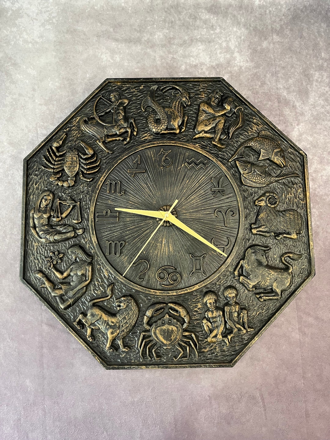 Vintage 1969 Zodiac Astrology Wall Clock Choose Finish - Etsy