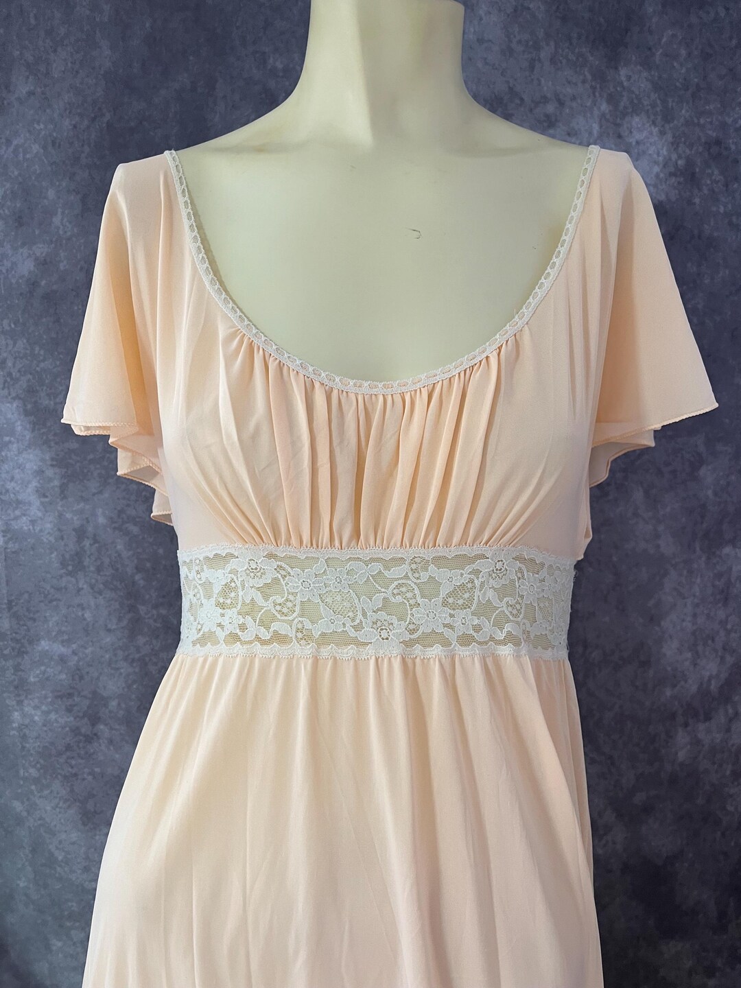 Vintage Nylon Peach Nightgown Size Medium - Etsy