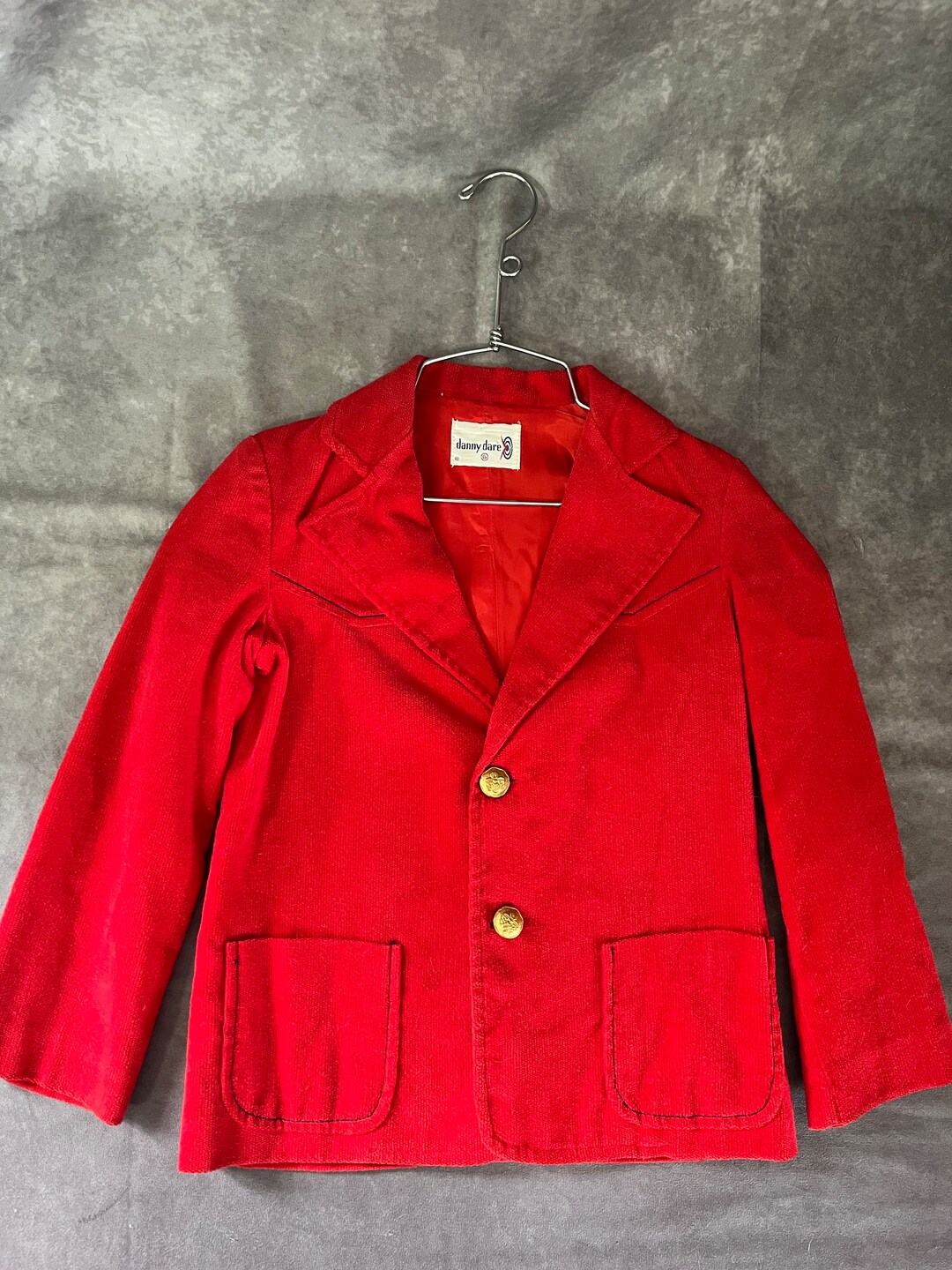 Kid's Vintage 70s Red Corduroy Blazer Size 6 - Etsy