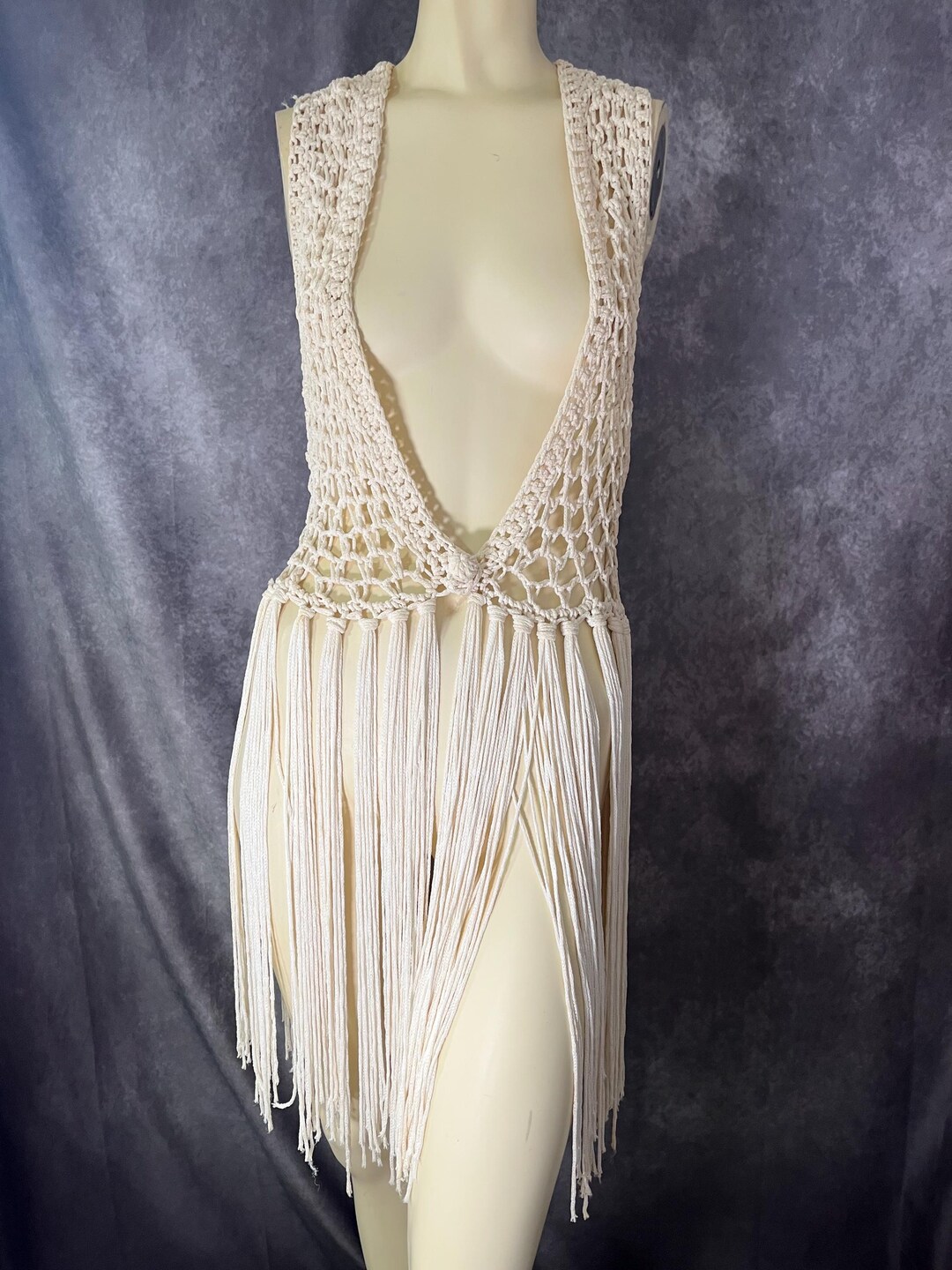 Vintage 1970s Handmade Macramé Vest - Etsy