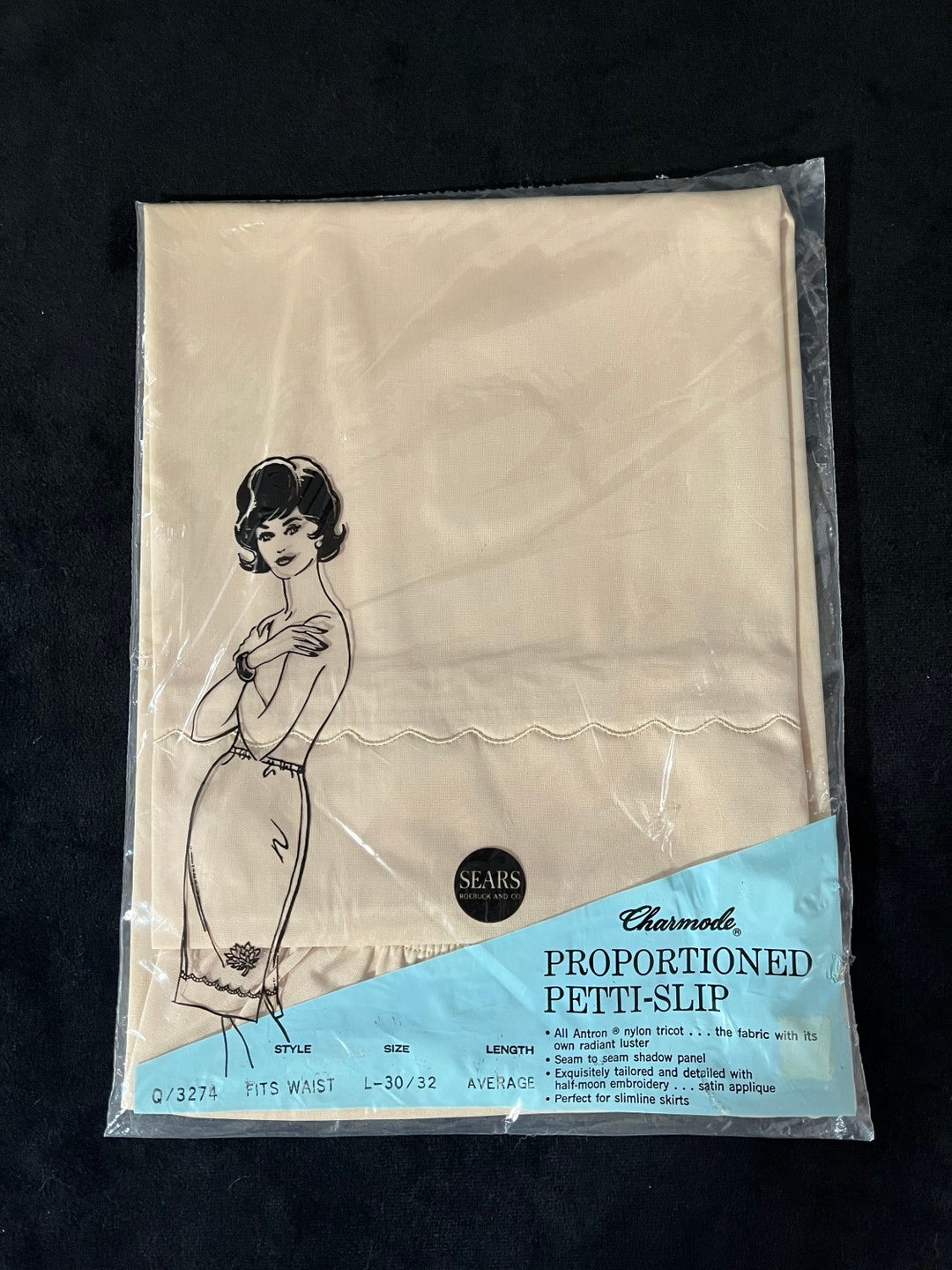 Women's Vintage Sears Nylon Petti-slip Size Large - Etsy