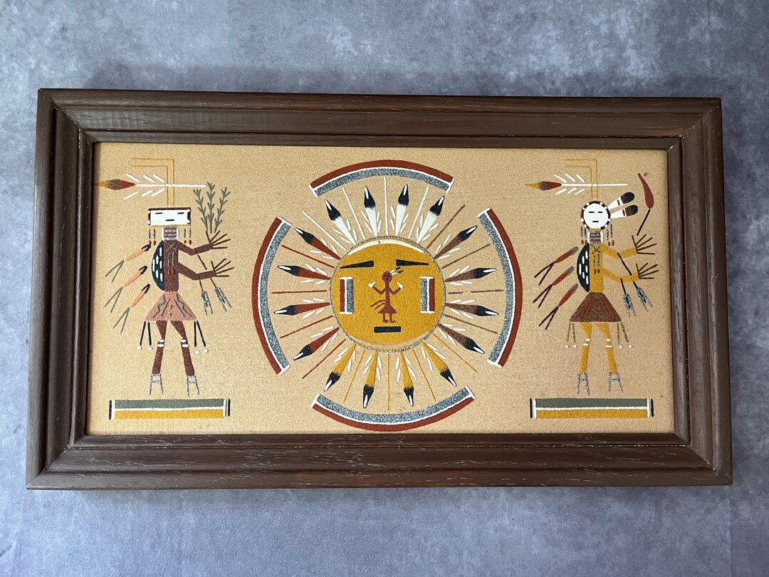 Vintage Native American Sand Art by John L Begay - Etsy
