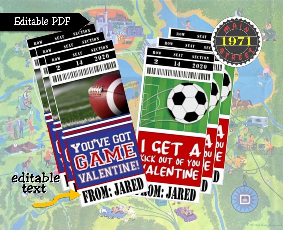Editable PDF Football/soccer Tickets Got Game Get A - Etsy