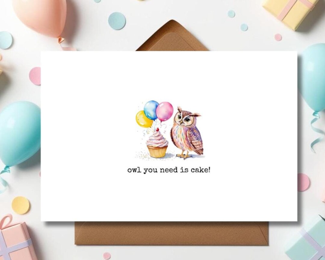 Happy Birthday Card - Owl Greeting Card - 4x6 Inch With Envelope and ...