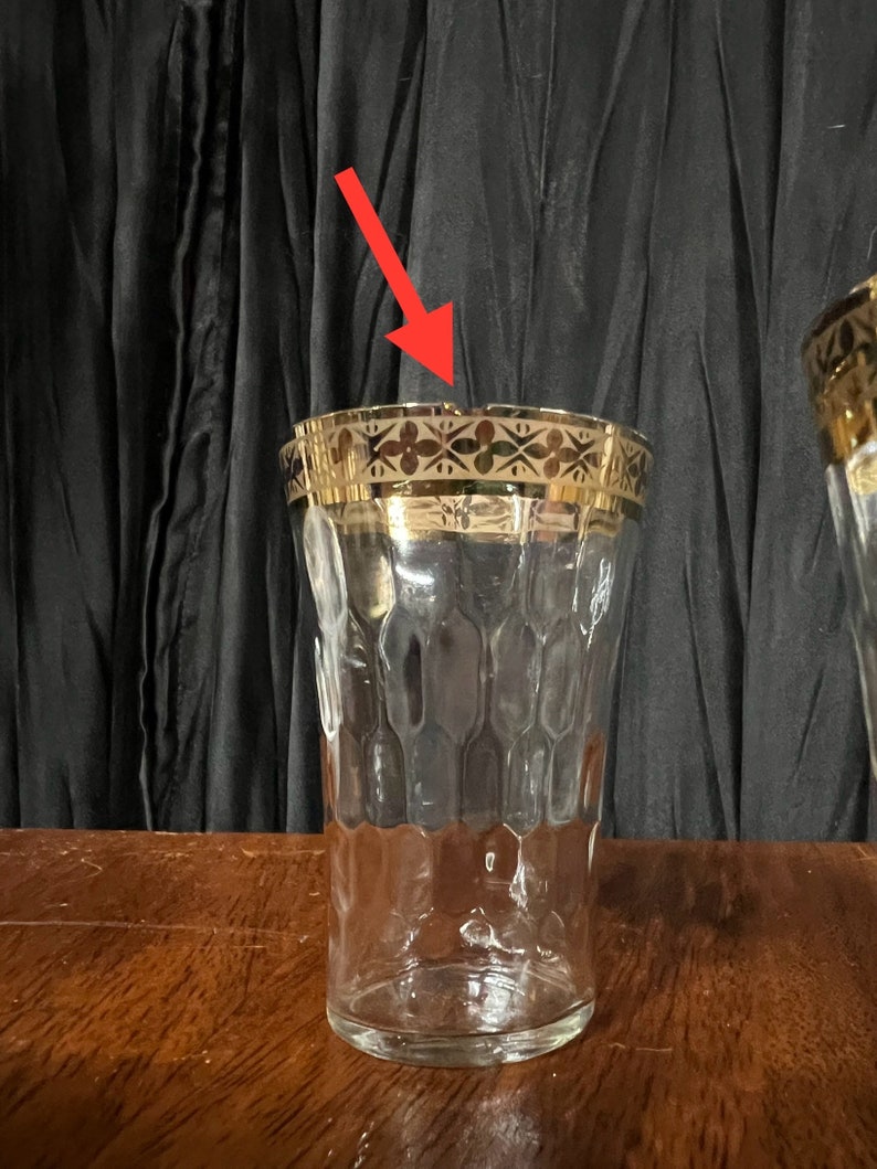 MCM Gold Feather and Flower Decanter With Glasses - Etsy