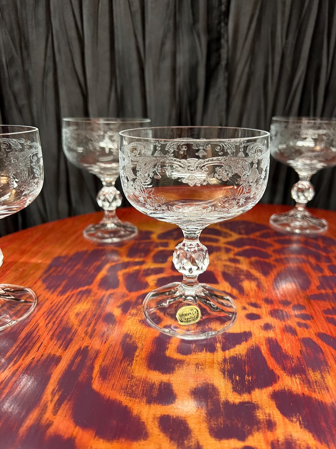 Set of 6 Vintage Bohemia Crystal Made in Czechoslovakia Crystal Wide ...