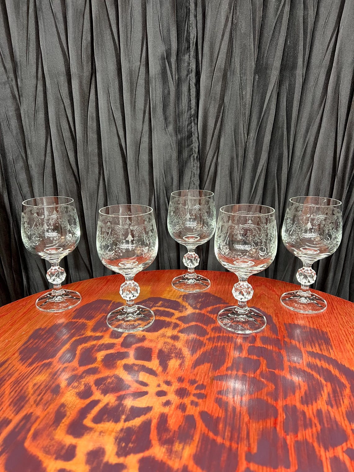 Set of 5 Vintage Bohemia Crystal Made in Czechoslovakia Crystal Wine ...