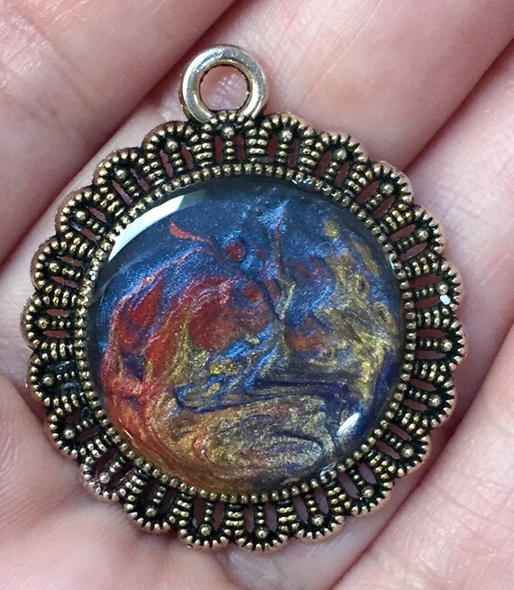 Multi Colored Hand Painted Pendant - Etsy
