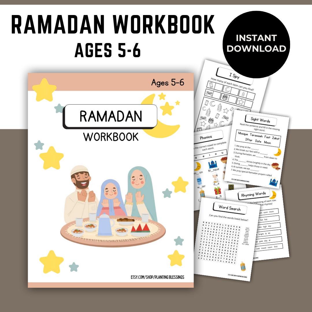 RAMADAN KIDS PRINTABLE Activity Book Ages 5-6 | Activities Eid Ramadan ...
