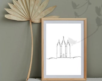 Santiago Chile LDS Temple Single Line Drawing/continuous Line - Etsy