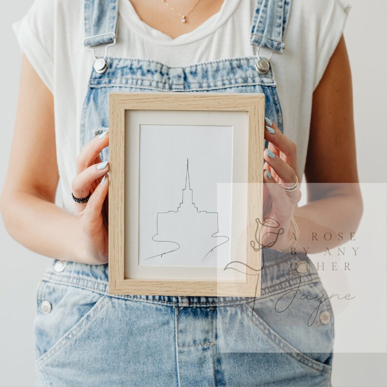 Jordan River LDS Temple - Single Line Art, Continuous Line Drawing ...