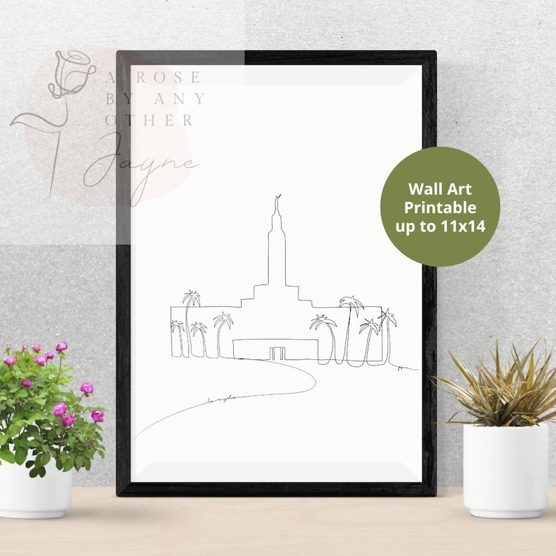 Los Angeles, California LDS Temple - Single Line Art, Continuous Line ...