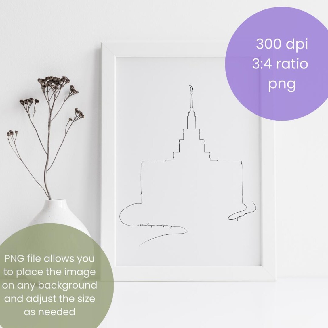 Saratoga Springs, Utah LDS Temple - Single Line Art, Continuous Line ...