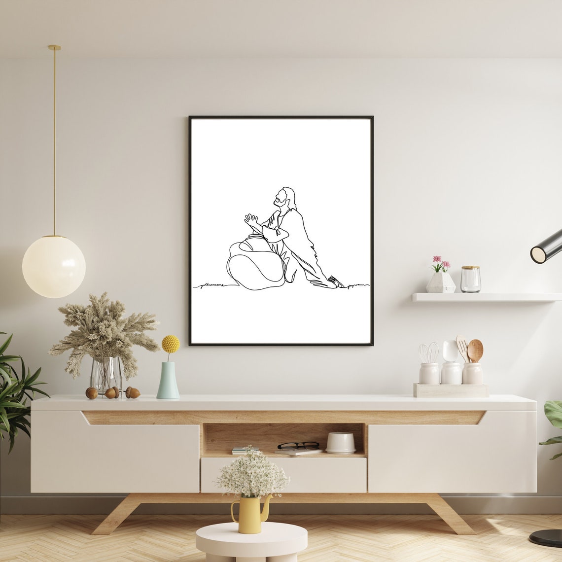 Gethsemane - Single Line Drawing of Jesus Christ - Etsy