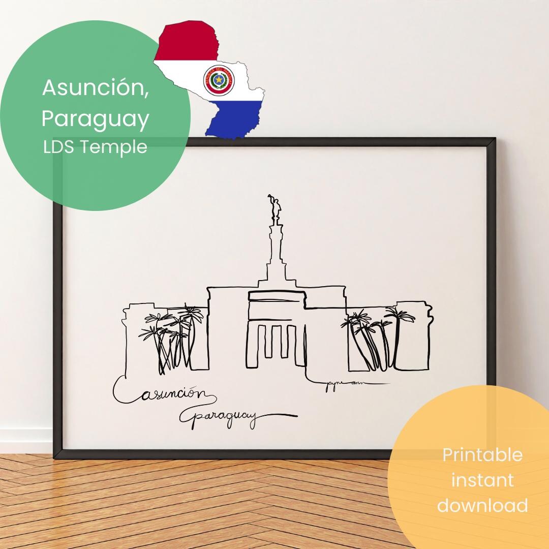 Asunción, Paraguay LDS Temple Printable Clipart | Latter-day Saint Wall ...
