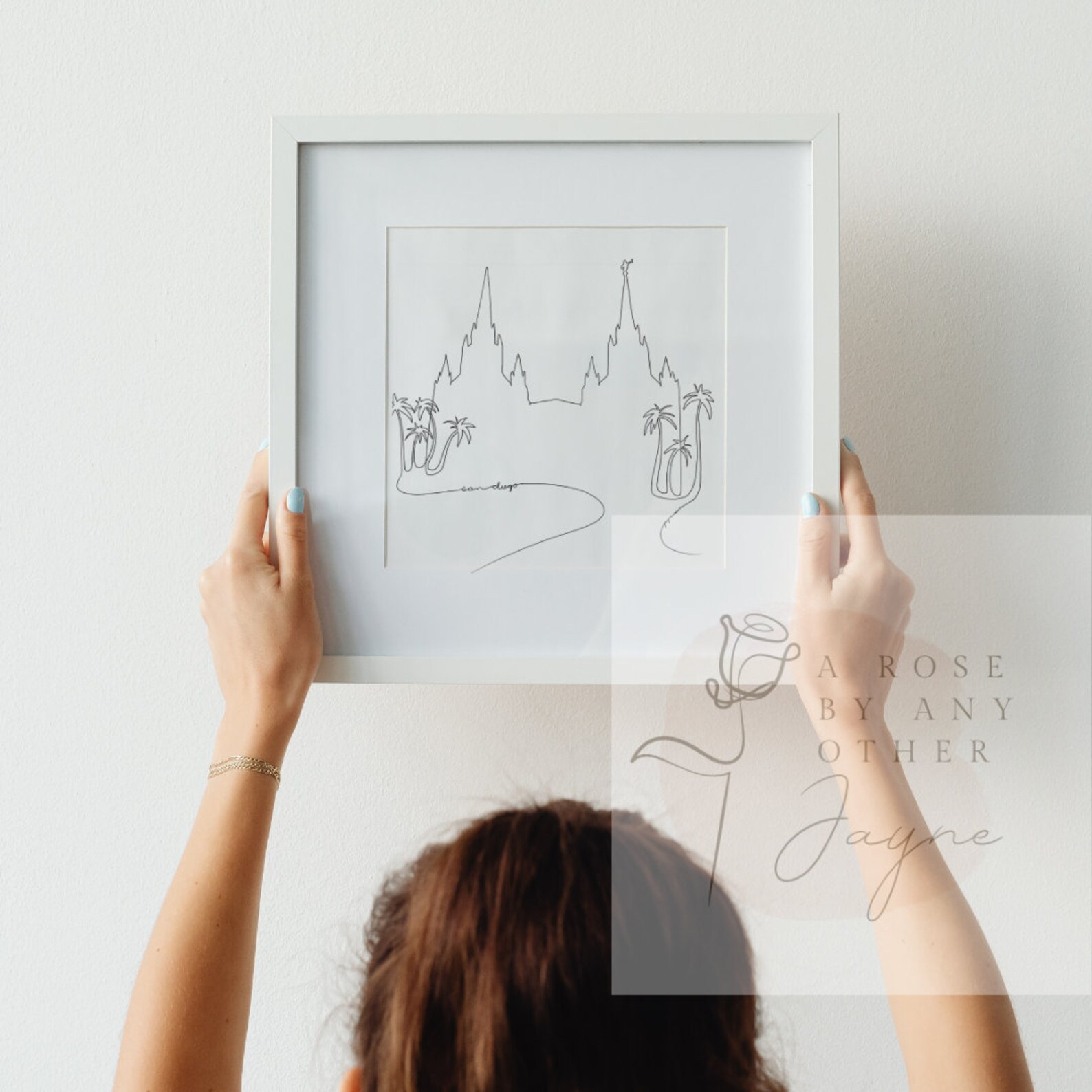San Diego, California LDS Temple - Single Line Art, Continuous Line ...