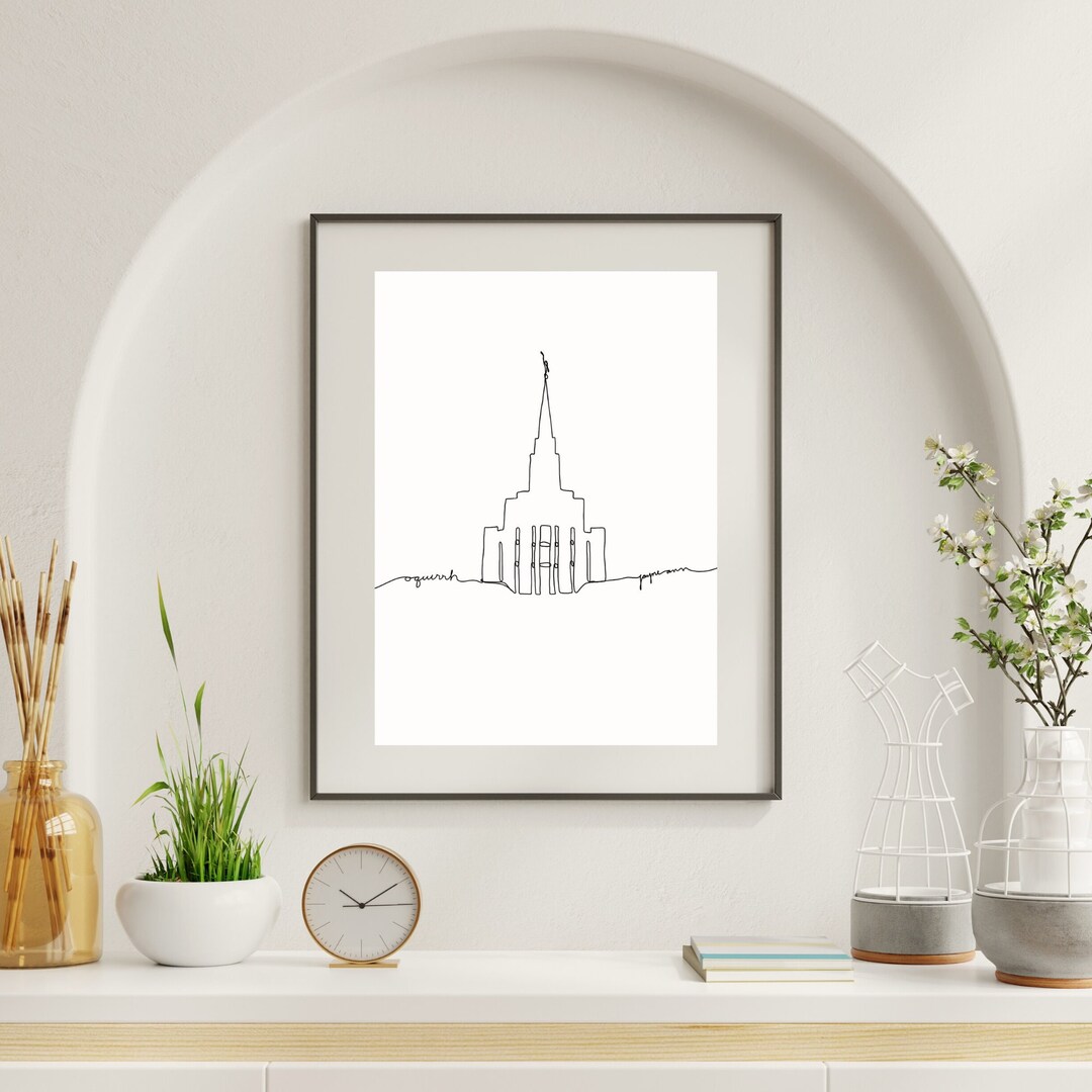 Oquirrh Mountain, Utah Temple Single Line Drawing/continuous Line Art ...