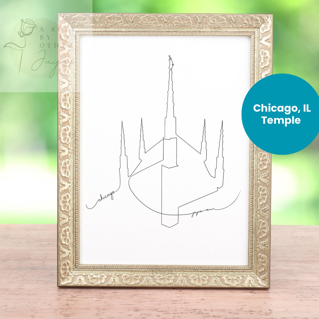 Chicago Illinois Temple | LDS Temple Line Art | the Church of Jesus ...