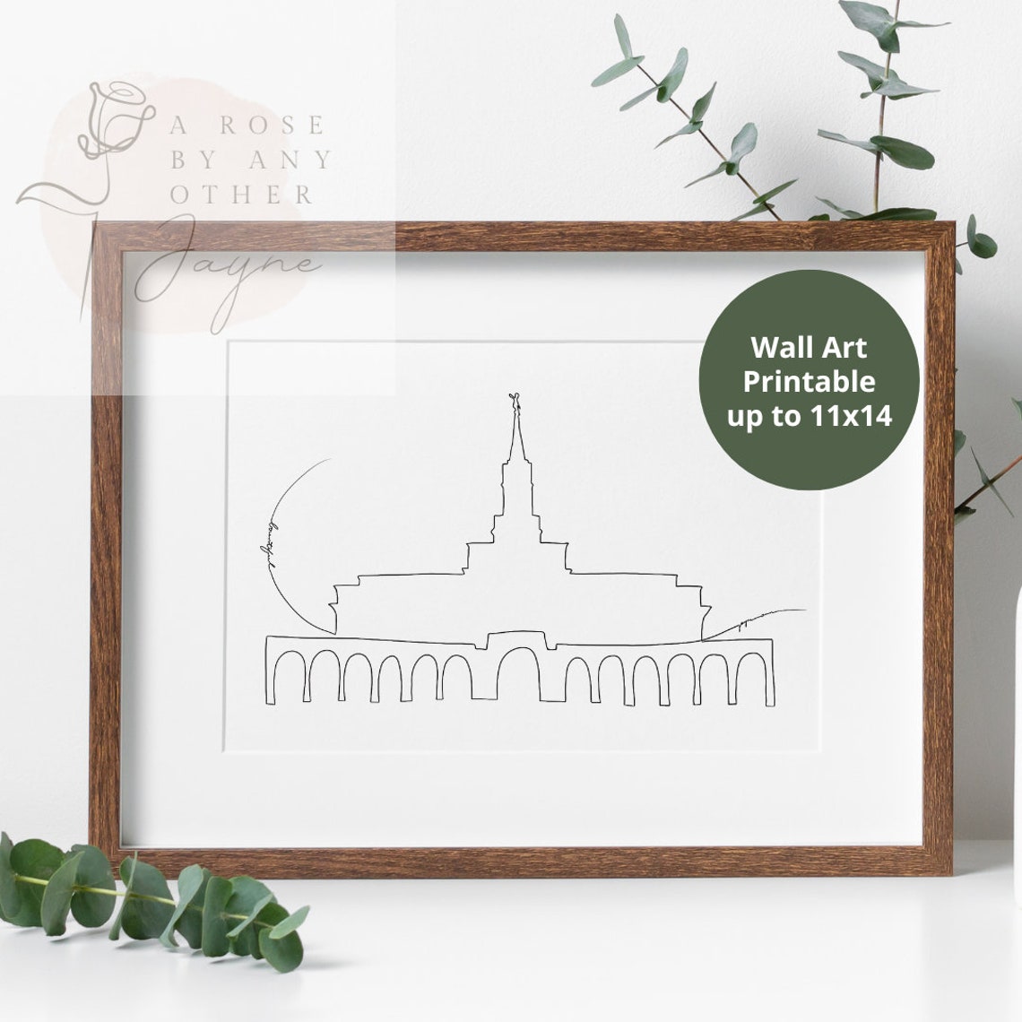 Bountiful LDS Temple - Single Line Art, Continuous Line Drawing ...