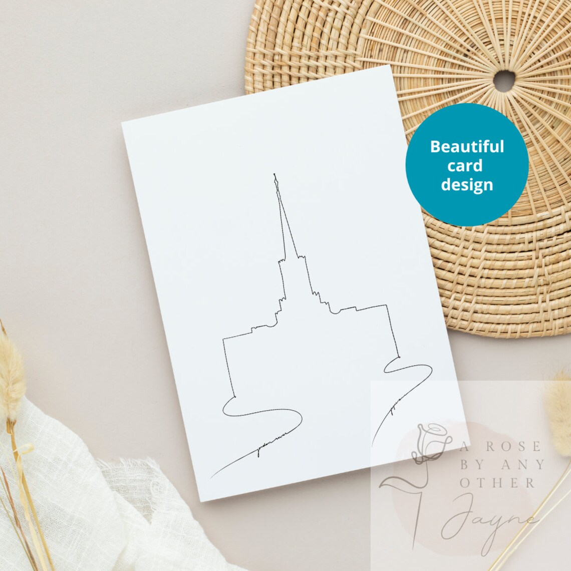 Jordan River LDS Temple - Single Line Art, Continuous Line Drawing ...